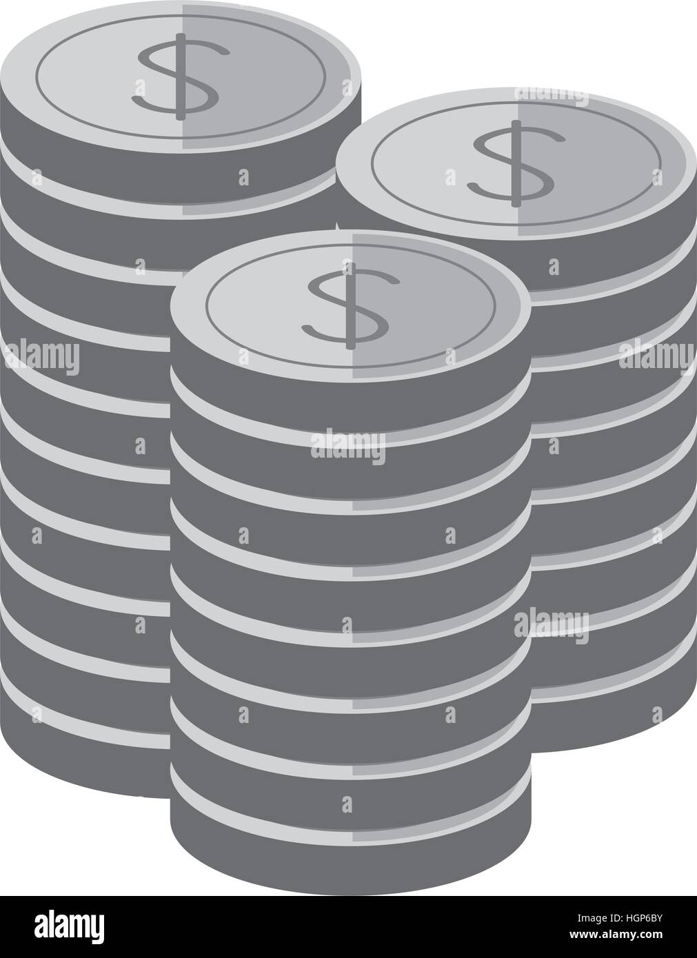 stacks of casino chips icon over white background. vector illustration ...