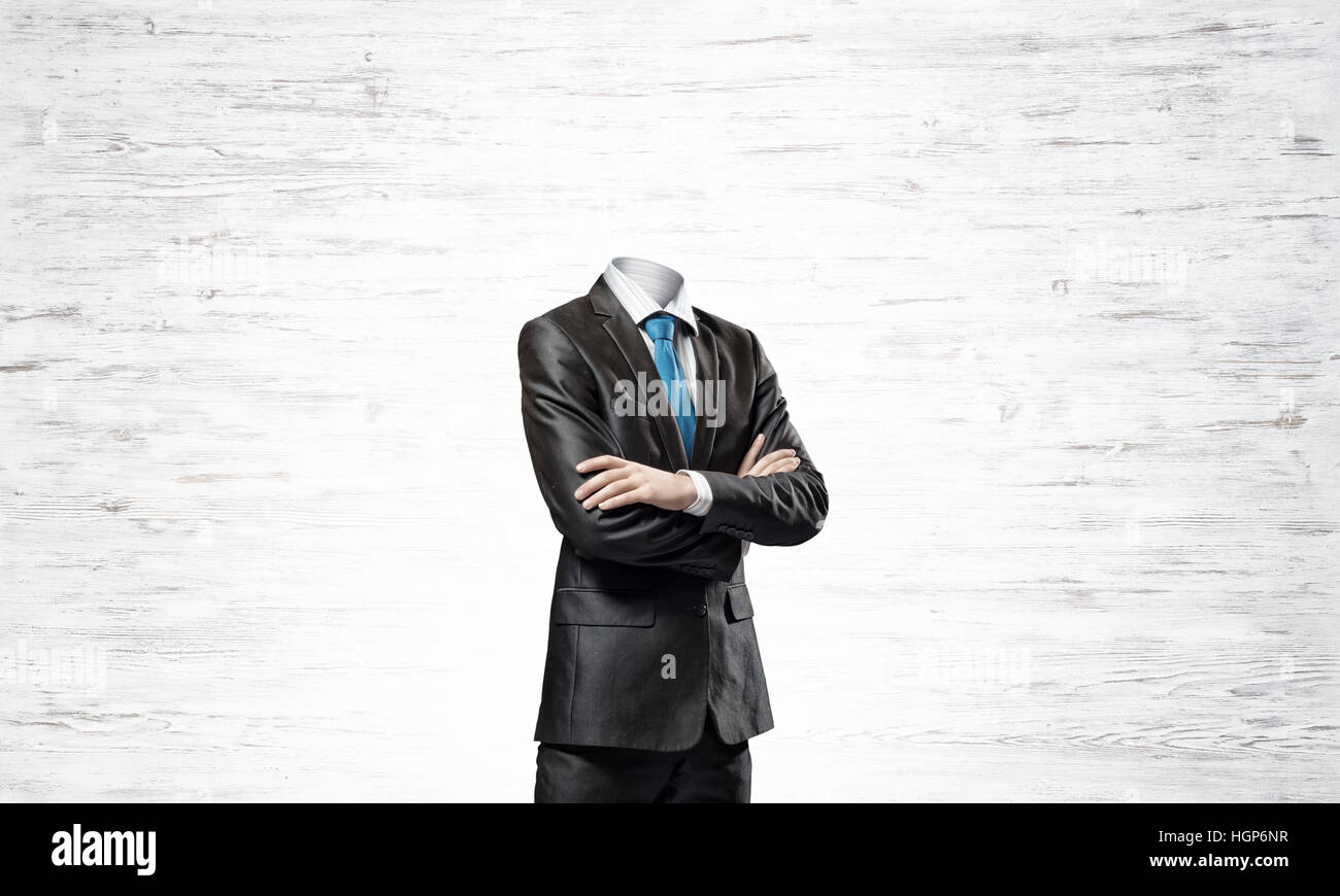 Businessman without head Stock Photo - Alamy