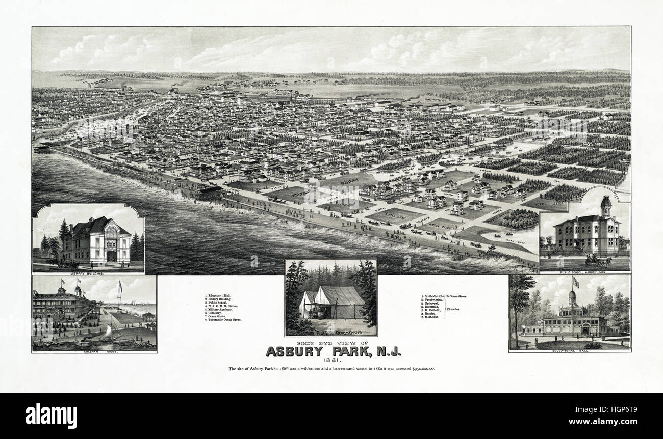Vintage panorama of asbury park hi-res stock photography and images - Alamy