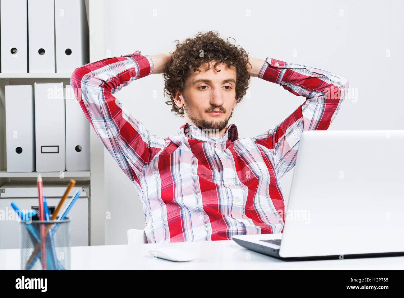Man taking a break Stock Photo - Alamy
