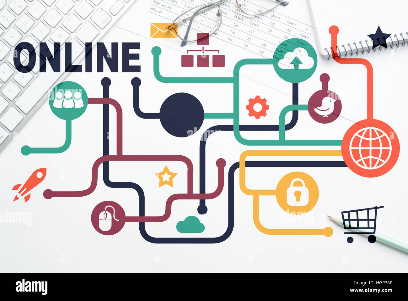Network media background Stock Photo - Alamy