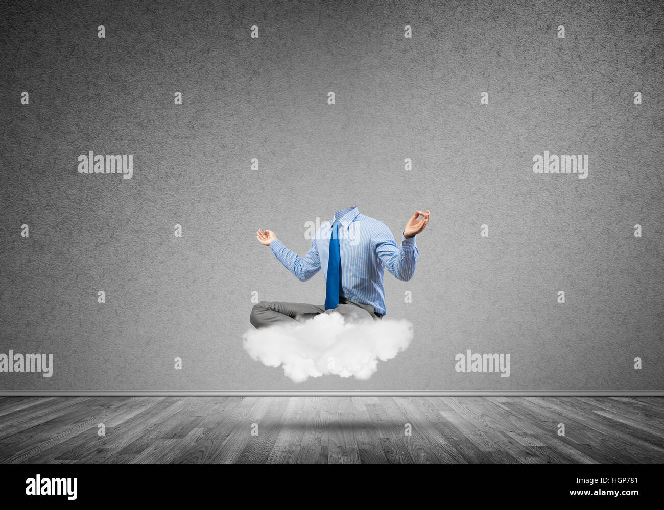 Businessman without head Stock Photo - Alamy