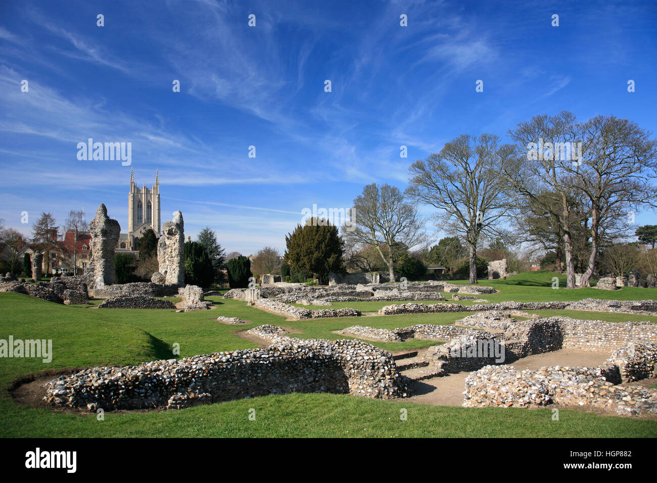 Bury St Edmunds Abbey, Abbey gardens, Bury St Edmunds City, Suffolk ...