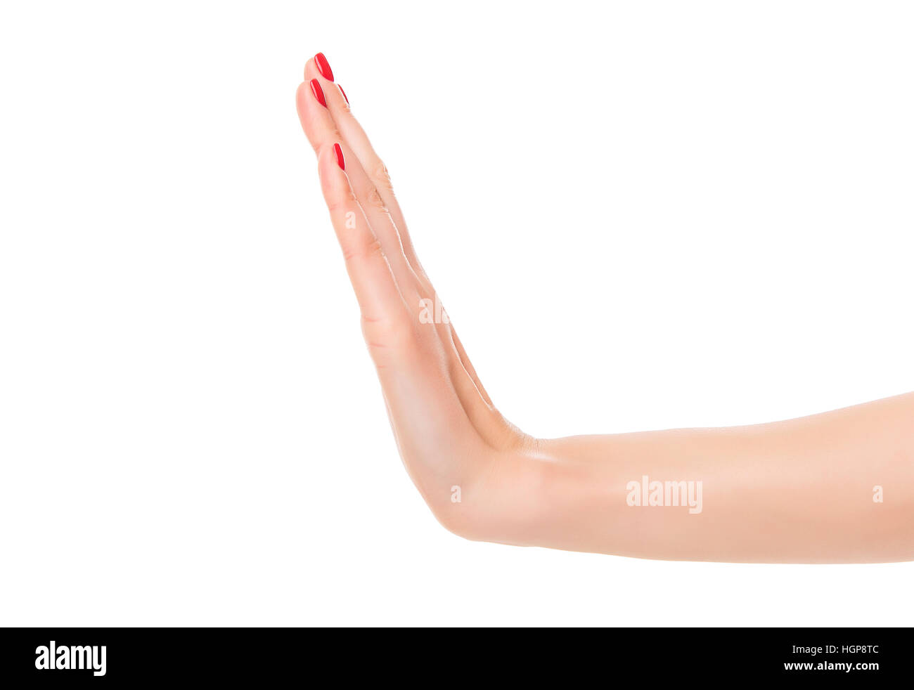 Female hand stop sign Stock Photo - Alamy