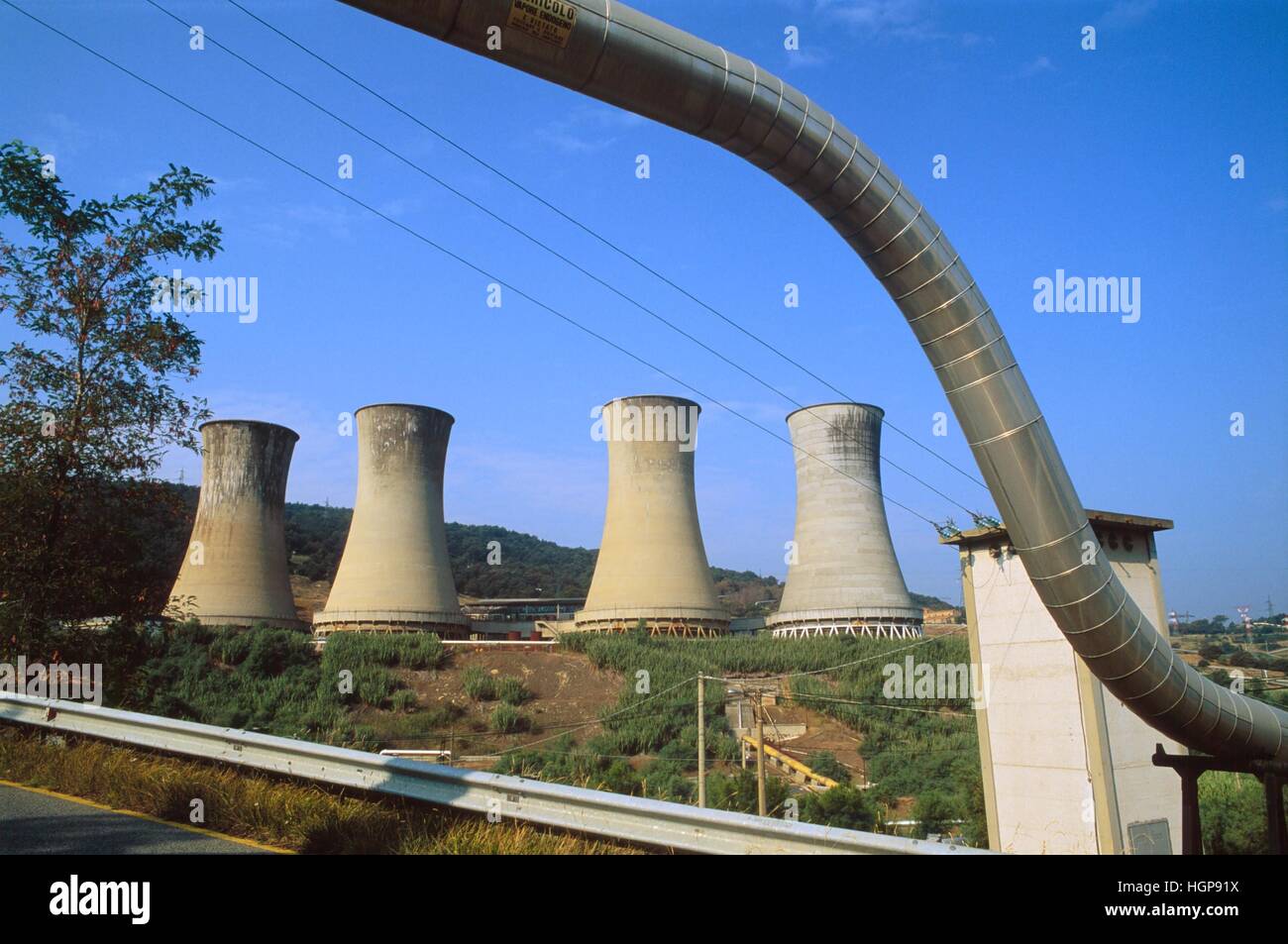 plants for geothermal energy exploitation in Larderello (Tuscany, Italy ...