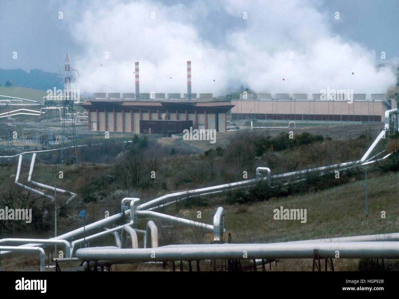 plants for geothermal energy exploitation in Larderello (Tuscany, Italy ...