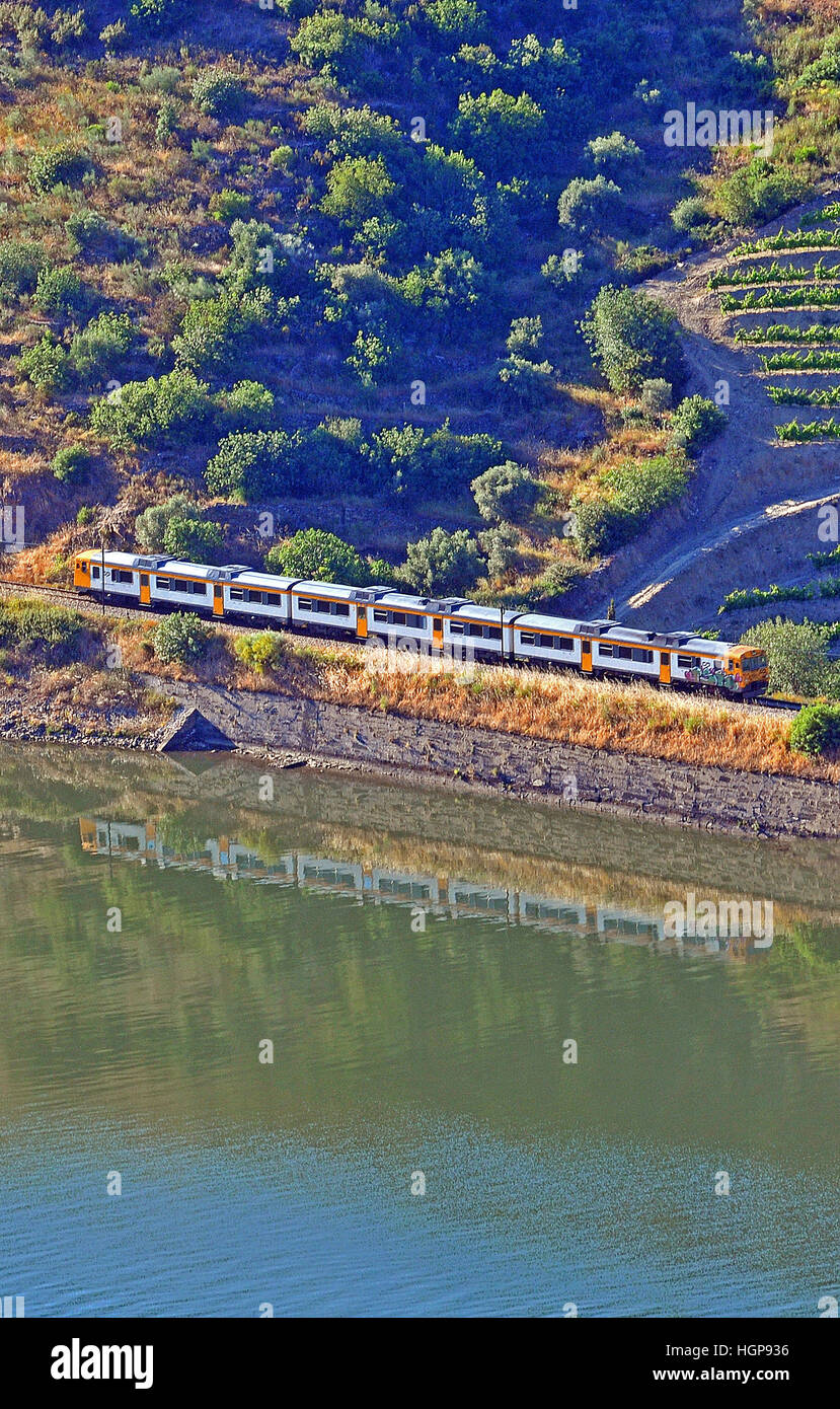 train in Douro valley Portugal Stock Photo - Alamy