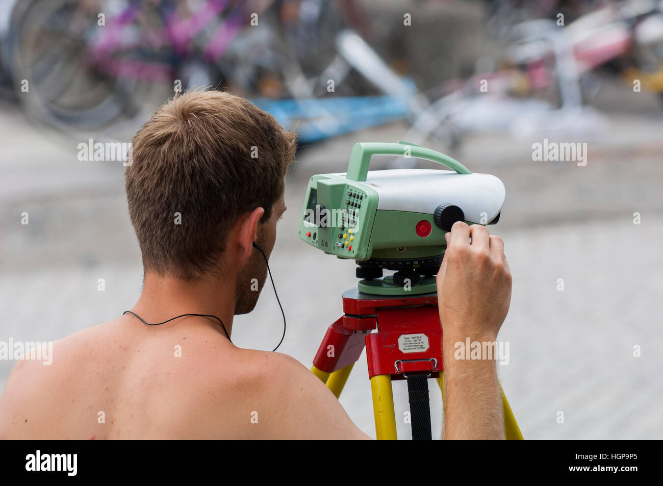 A measurement on a construction site Stock Photo - Alamy