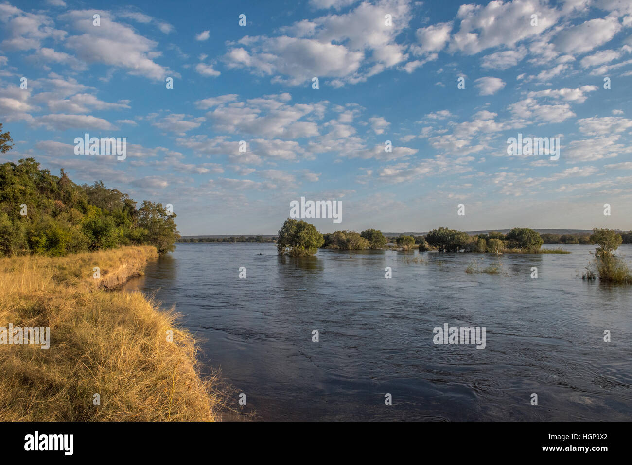 The Zambezi River at Sansimba also known as Sian Simba, Zimbabwe Stock ...