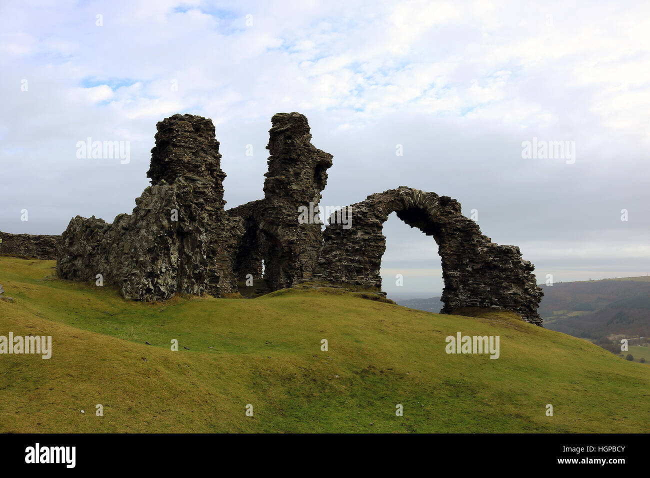 Castle ruins, Castell Dinas Bran, Llangollen, Wales Stock Photo - Alamy