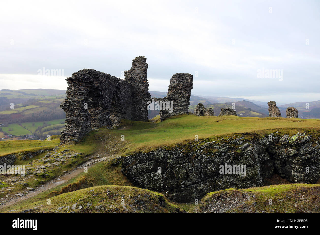 Castell dinas bran ruins hi-res stock photography and images - Alamy