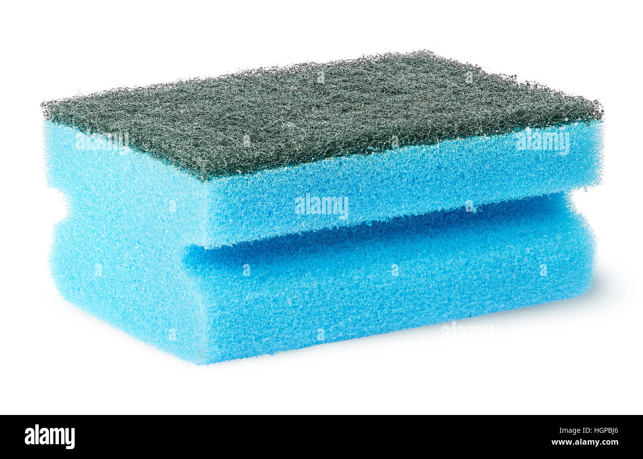 Sponge for washing dishes with felt horizontally flipped isolated on ...
