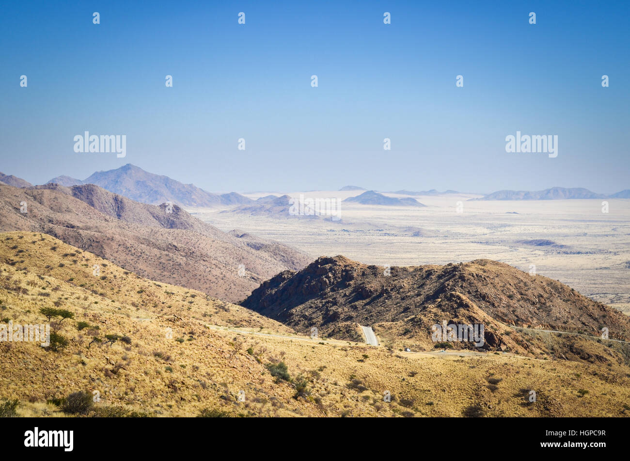 Aerial views over the Namib desert from the Spreetshoogte pass, Namibia ...