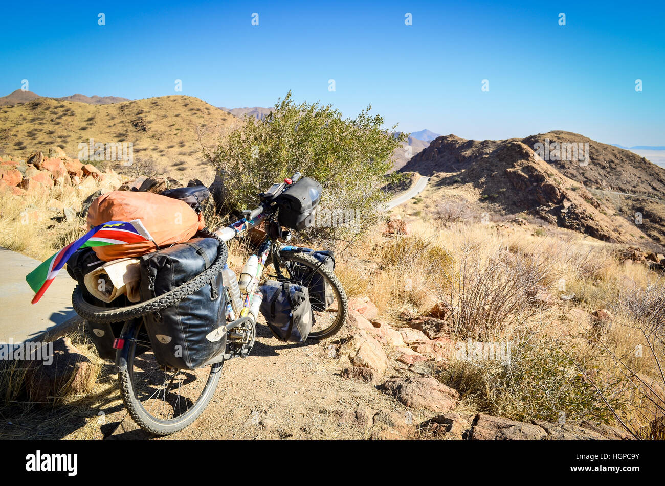 Aerial views over the Namib desert from the Spreetshoogte pass, Namibia ...