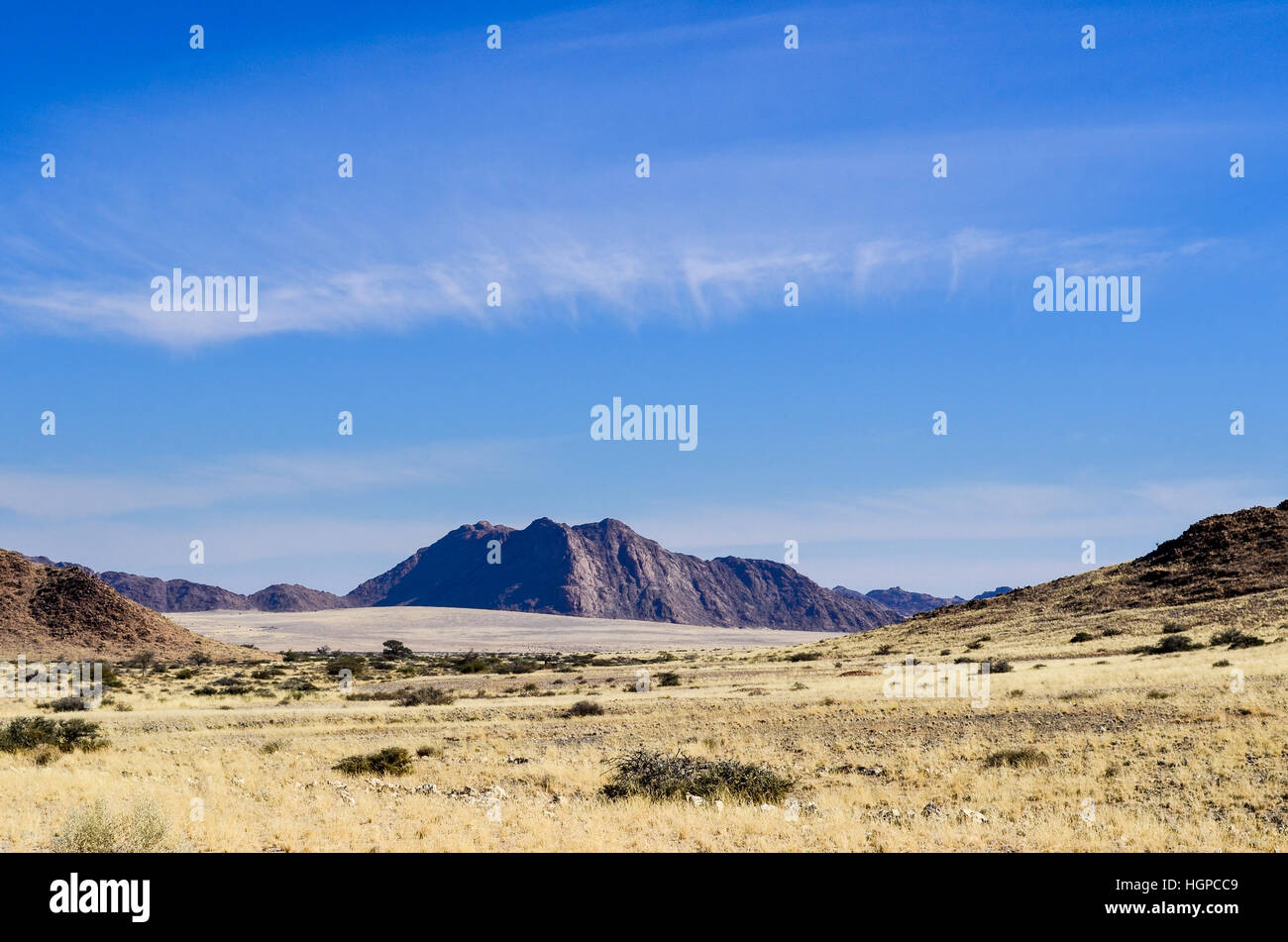 Savannah landscape around Sesriem, Namibia, in the Namib desert Stock ...