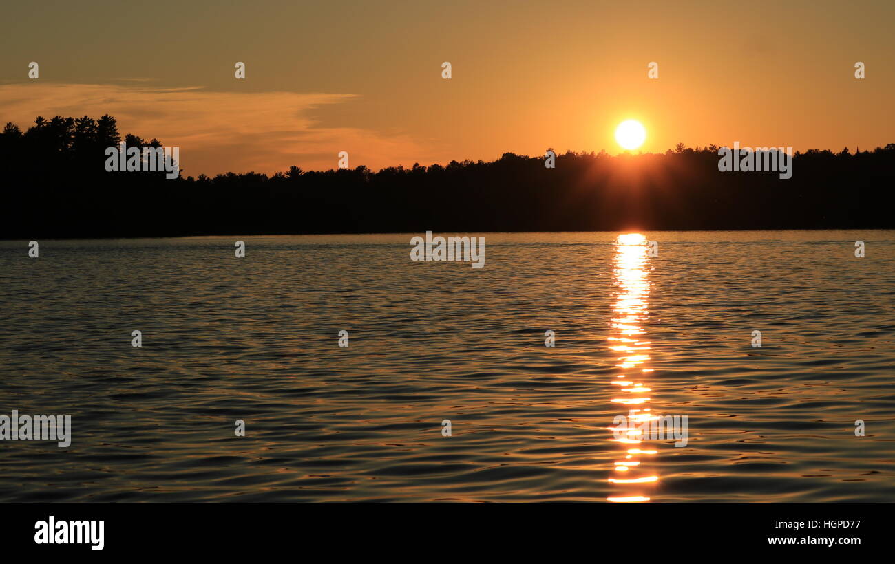 Sunset by the Lake Stock Photo - Alamy