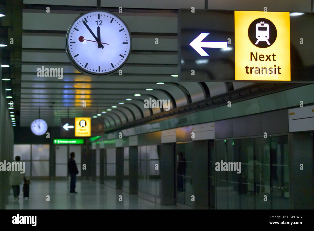 The underground train shuttle connecting the Terminals 5, London ...