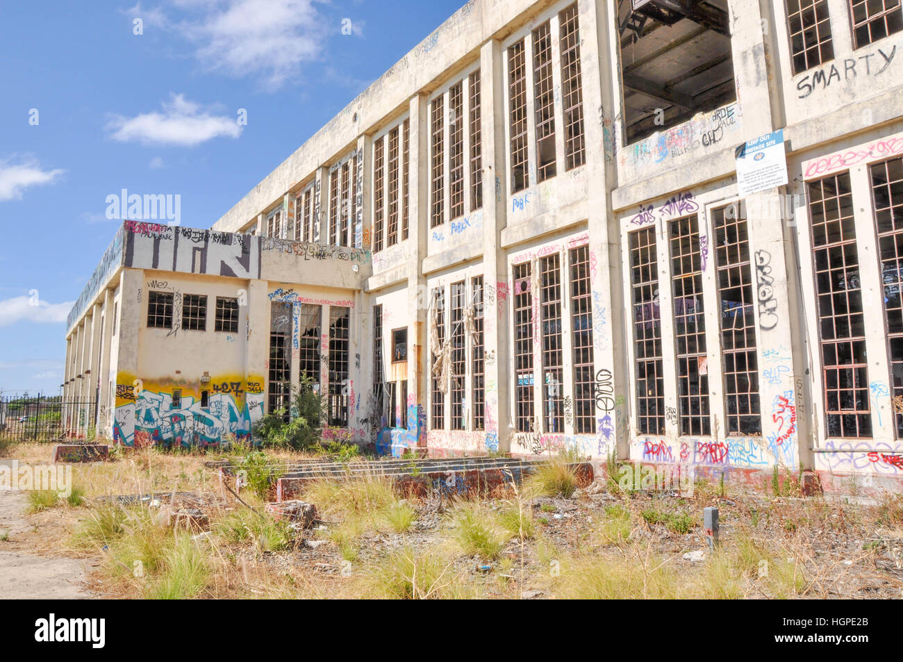 Old abandoned South Fremantle Power Station with youth tagging, broken ...