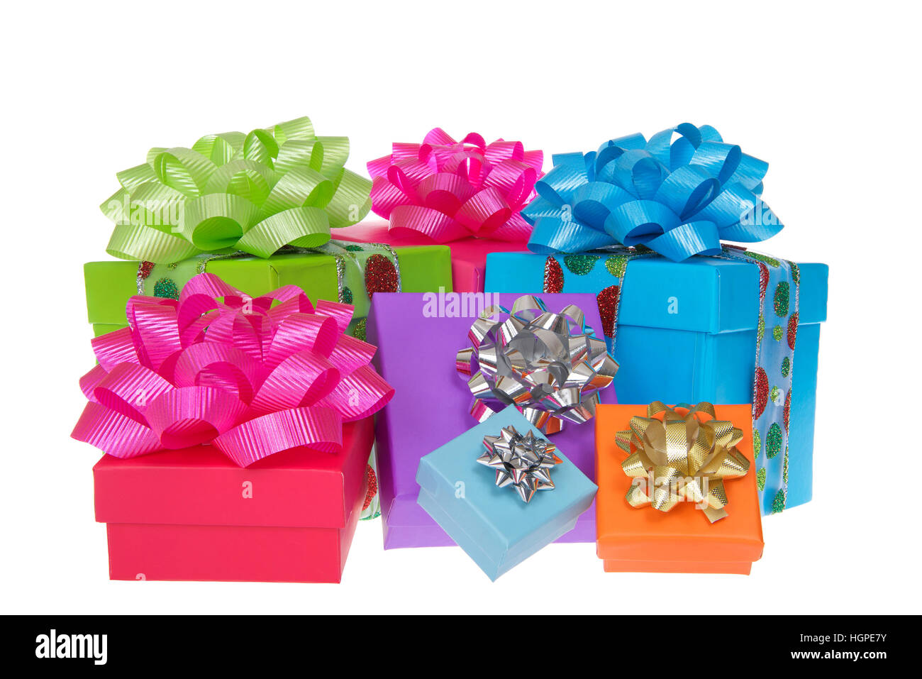 Colorful presents Cut Out Stock Images & Pictures - Alamy