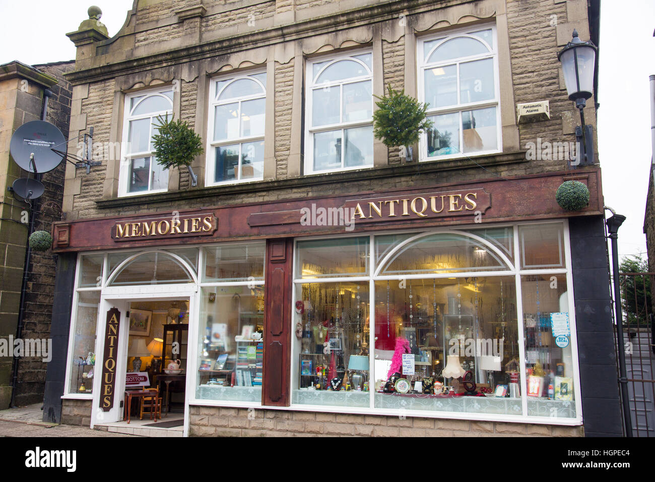 Antiques store shop in Ramsbottom, a village in Lancashire,England ...
