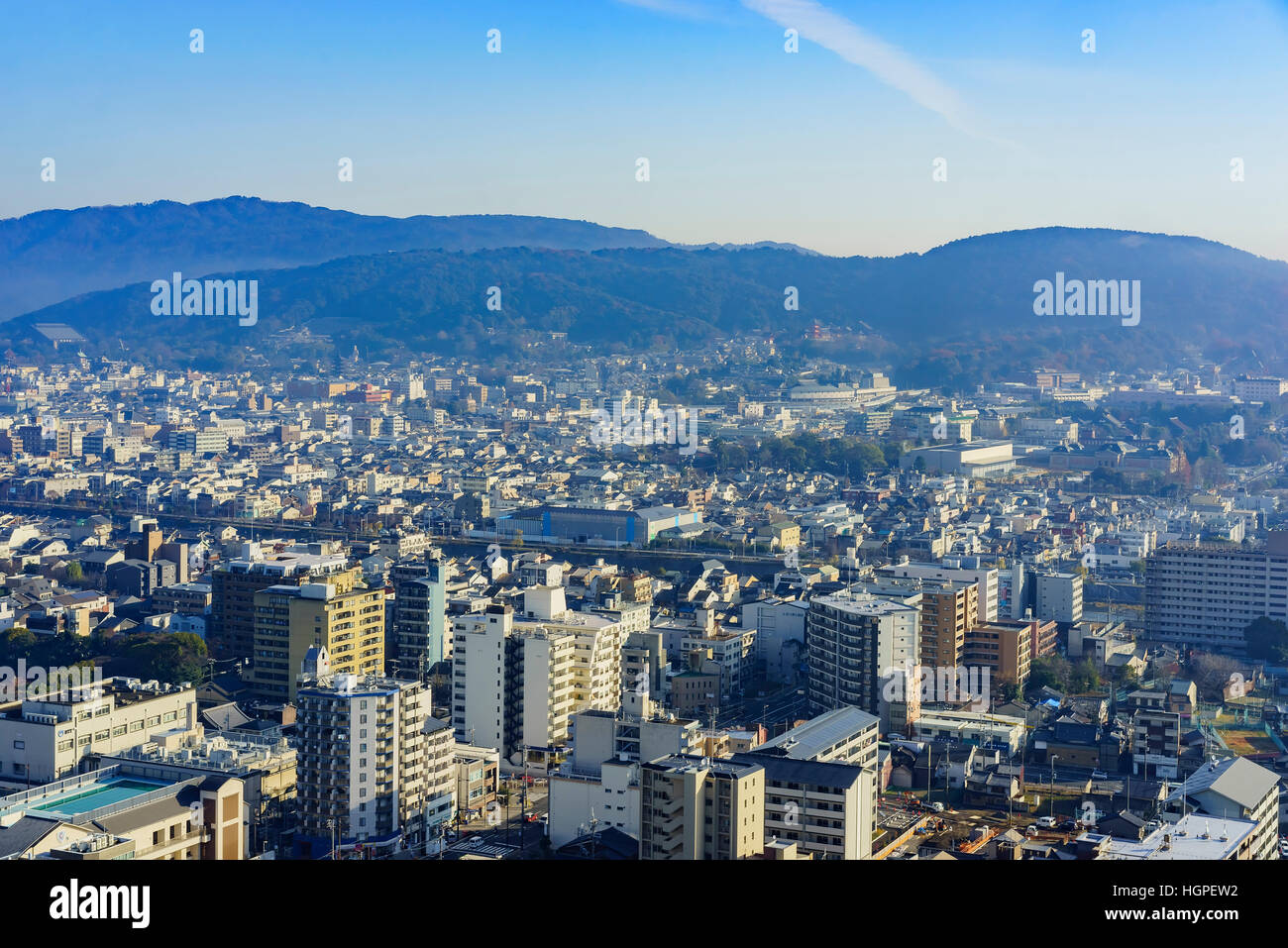 Aerial view of Kyoto downtown cityscape on Kyoto Tower, Japan Stock ...