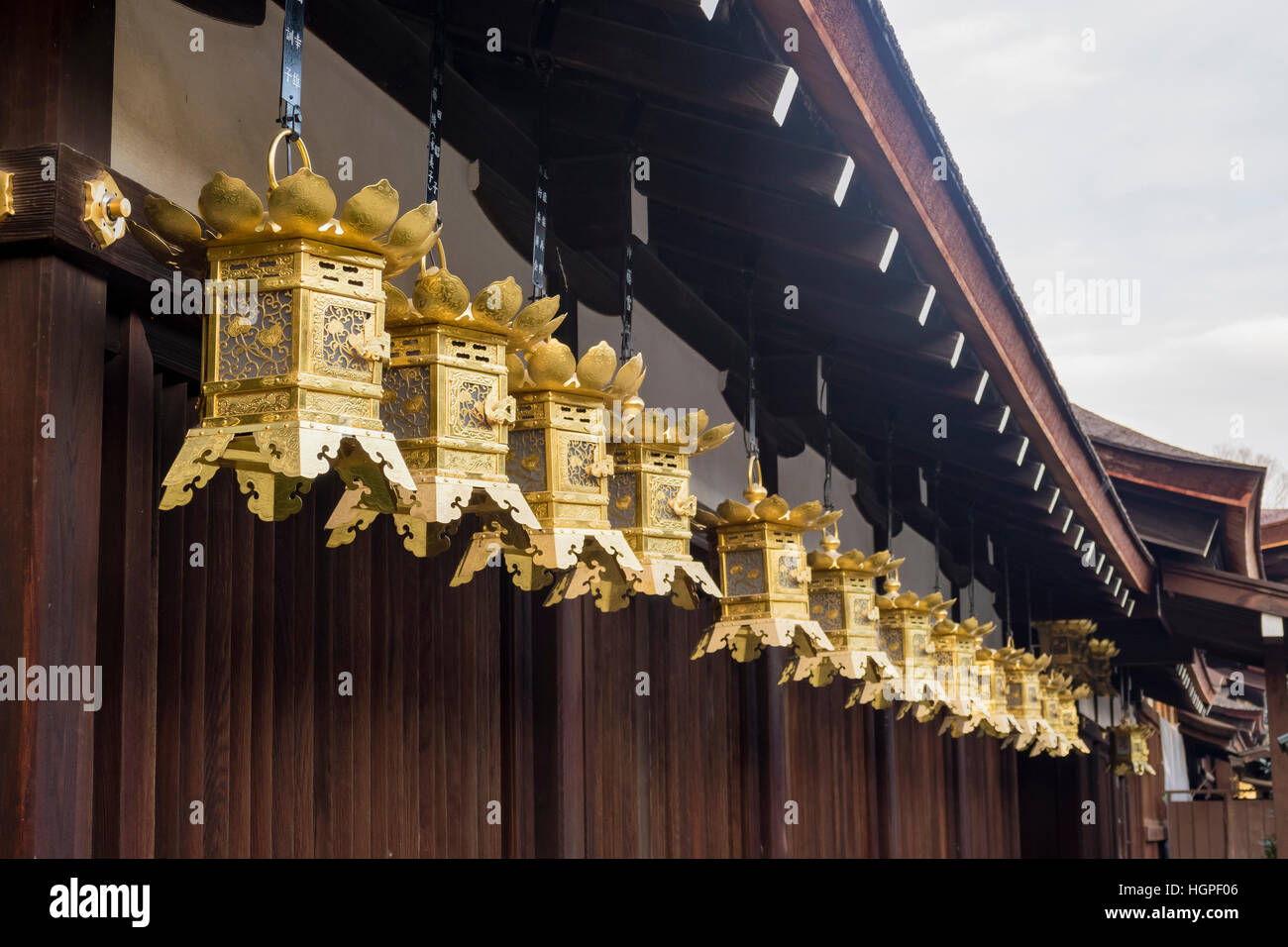Gold bell of the famous Shimogamo Jinja at Kyoto, Japan Stock Photo - Alamy