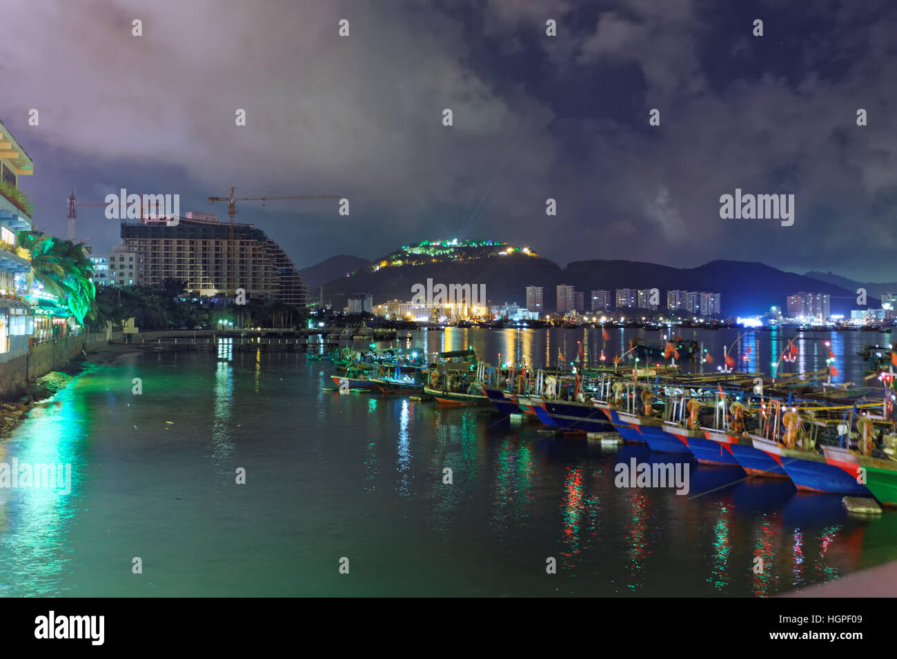 Evening view of the Bay, Sanya, Hainan Stock Photo - Alamy