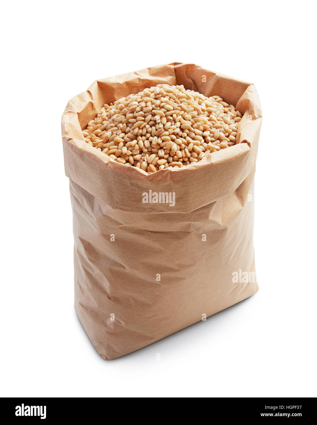 wheat kernels in paper bag isolated on white Stock Photo - Alamy