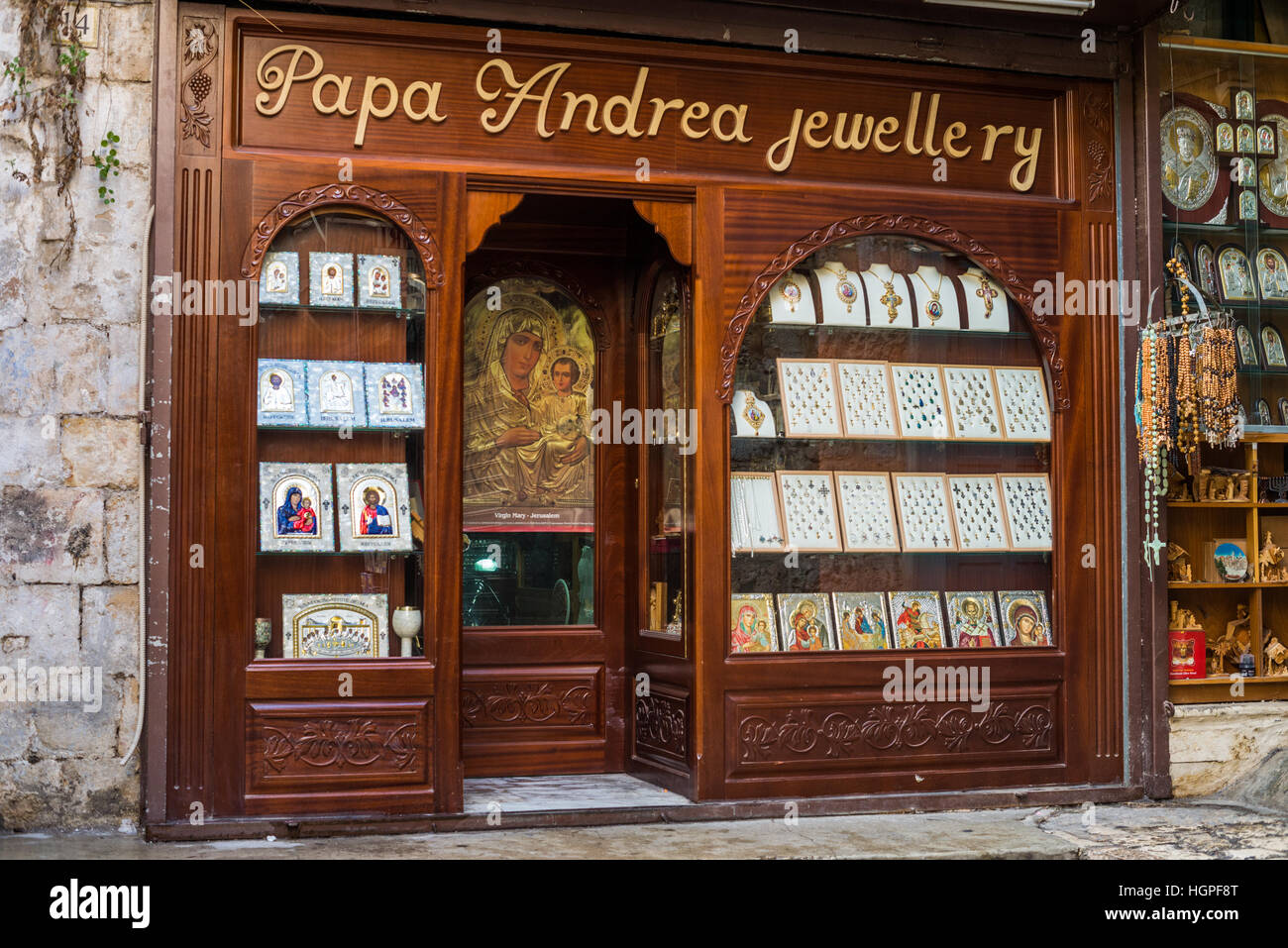 Jewellery, Street market, Old city Jerusalem, Middle east Stock Photo ...