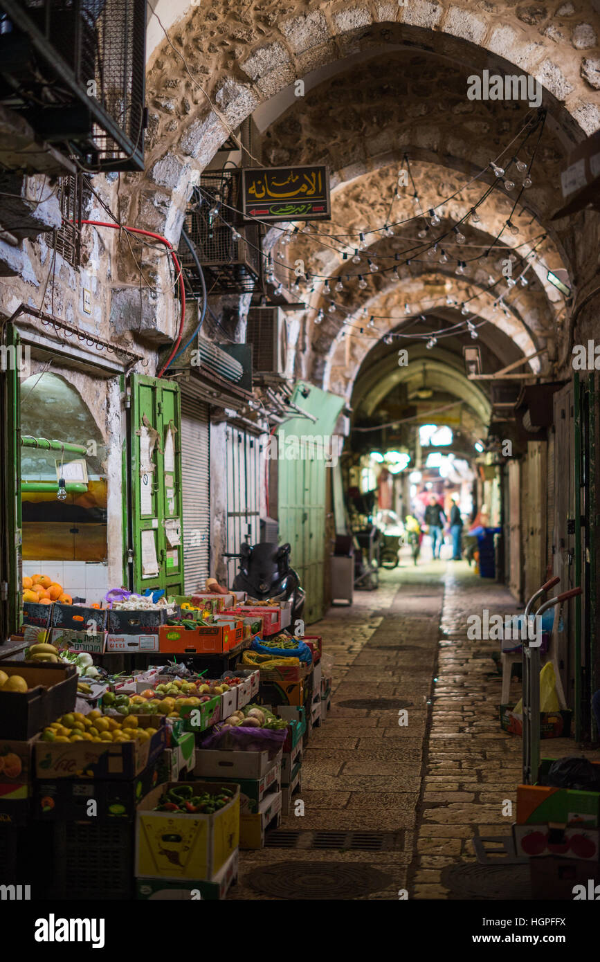 Street market, Old city Jerusalem, Middle east Stock Photo - Alamy