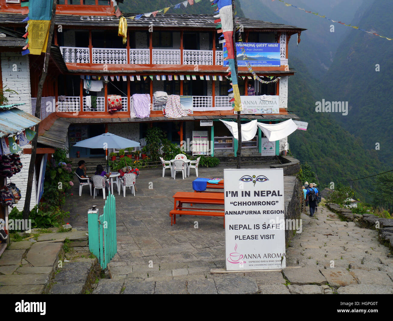 Nepalese Lodge in the Village of Chomrong the Gateway to the Annapurna ...