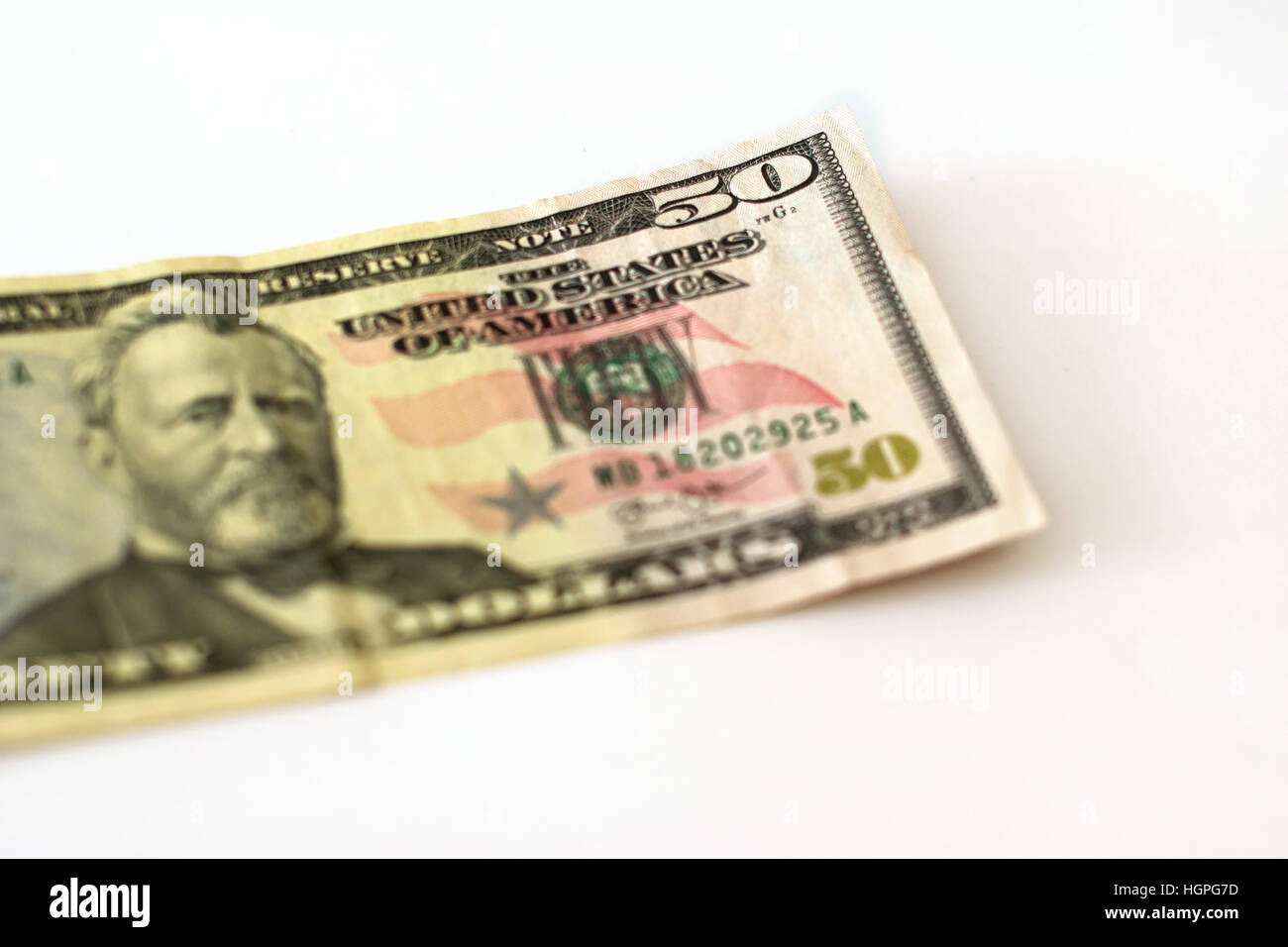 Fifty dollars, banknote in denominations 50 dollar, series 2013. Symbol ...