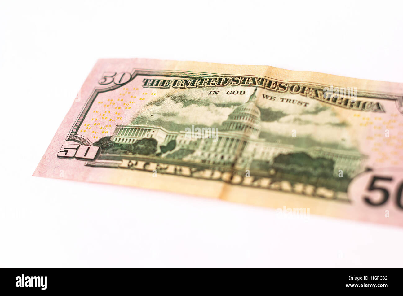 Fifty dollars, banknote in denominations 50 dollar, series 2013. Symbol ...