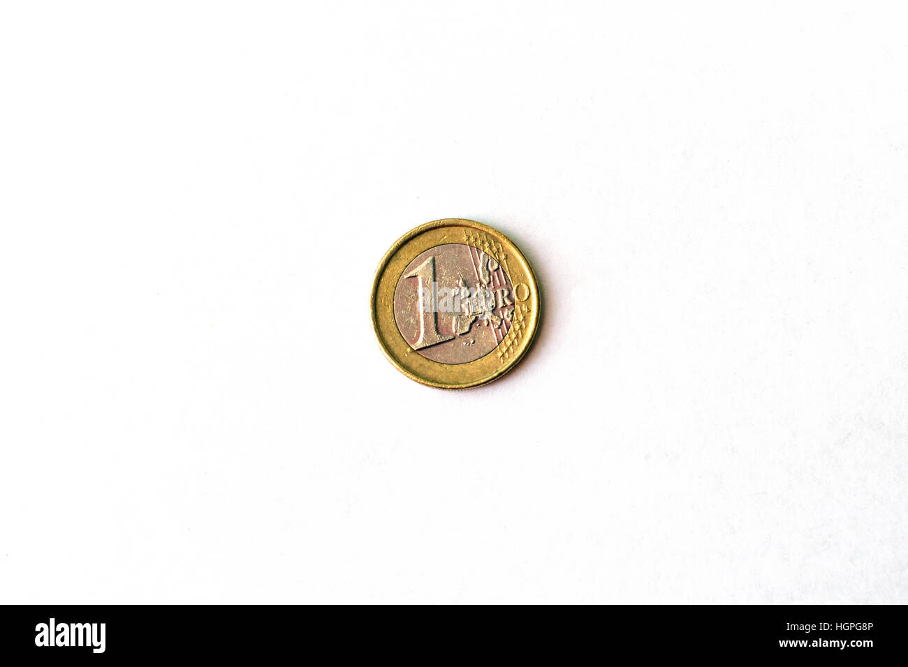 1 Euro coin, coin denominations one euro, heads and tails. Symbol of ...