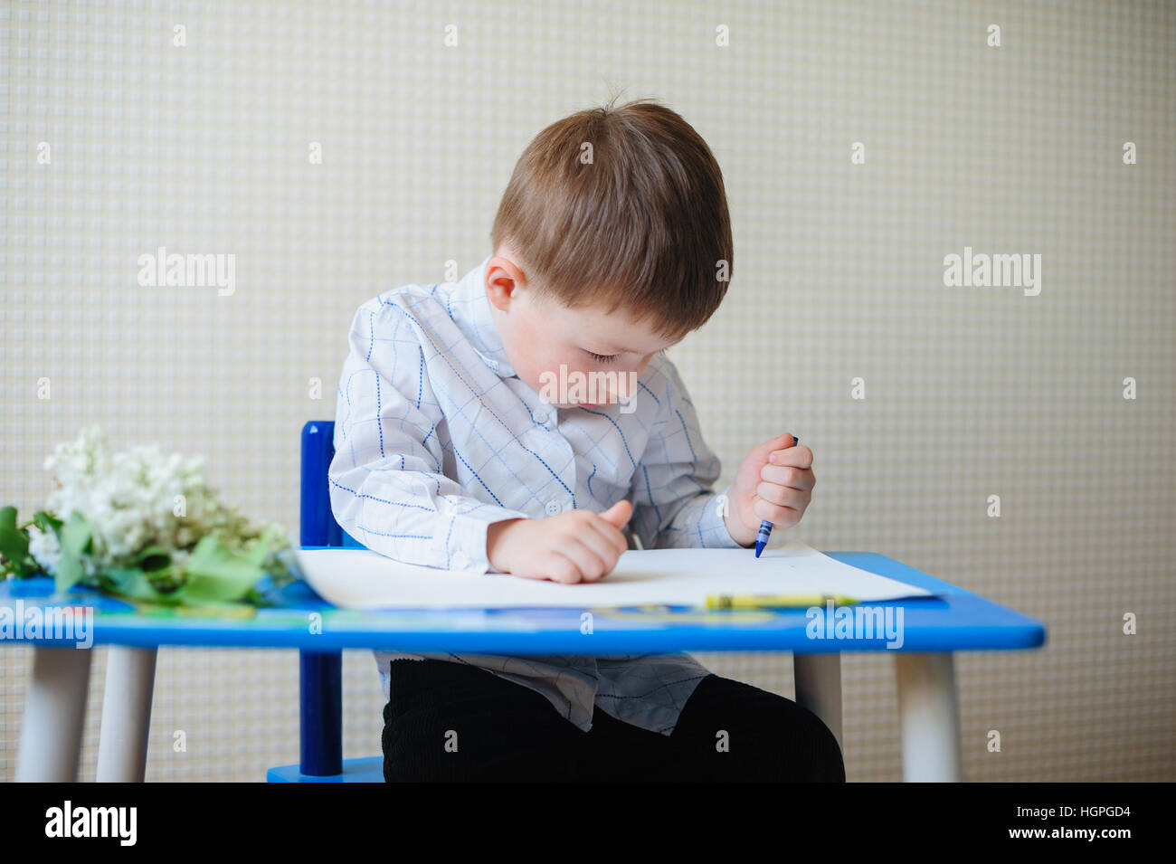 Boy studying desk hi-res stock photography and images - Alamy