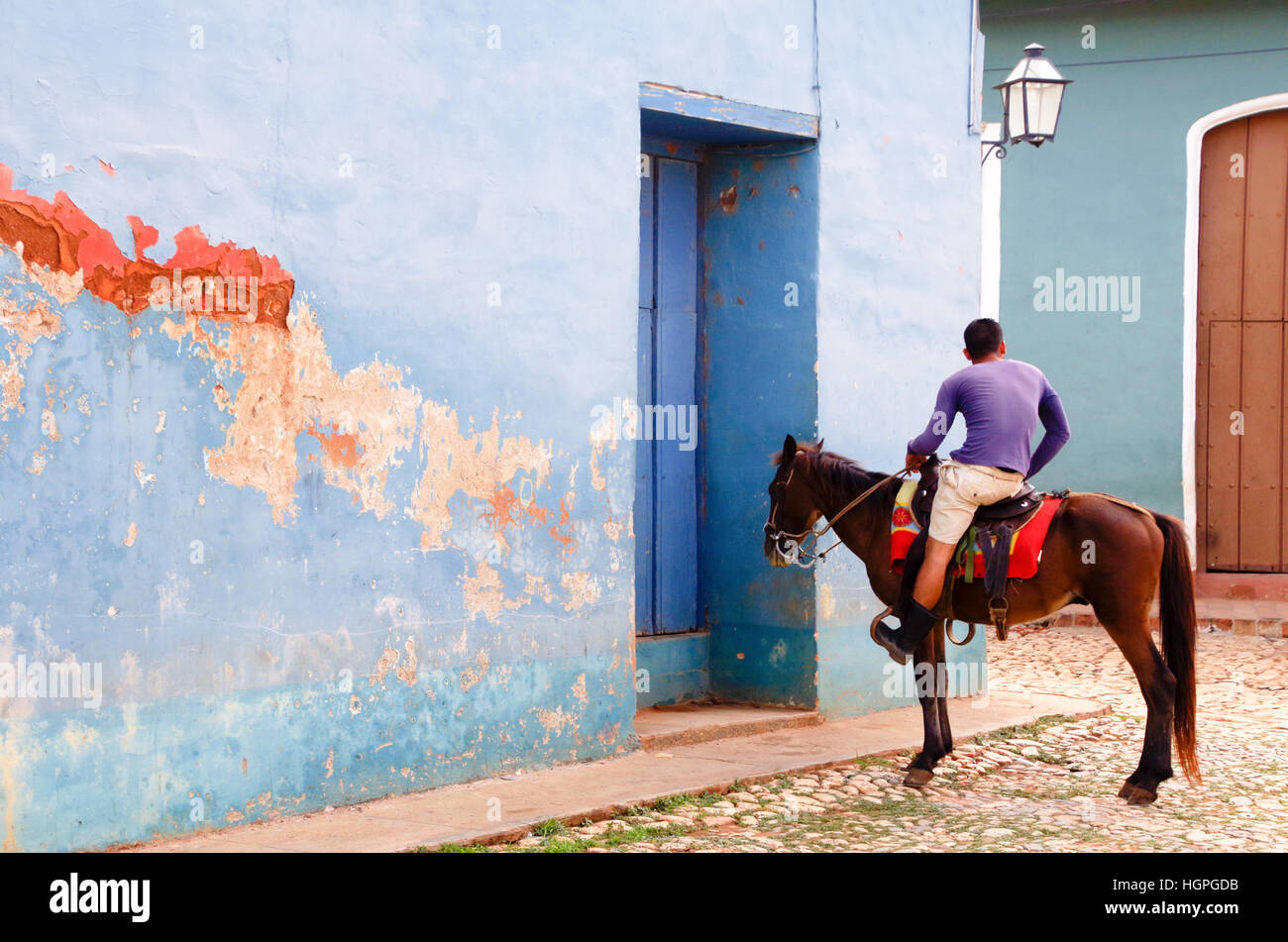A Cuban cowboy on horseback in Trinidad, Cuba Stock Photo - Alamy