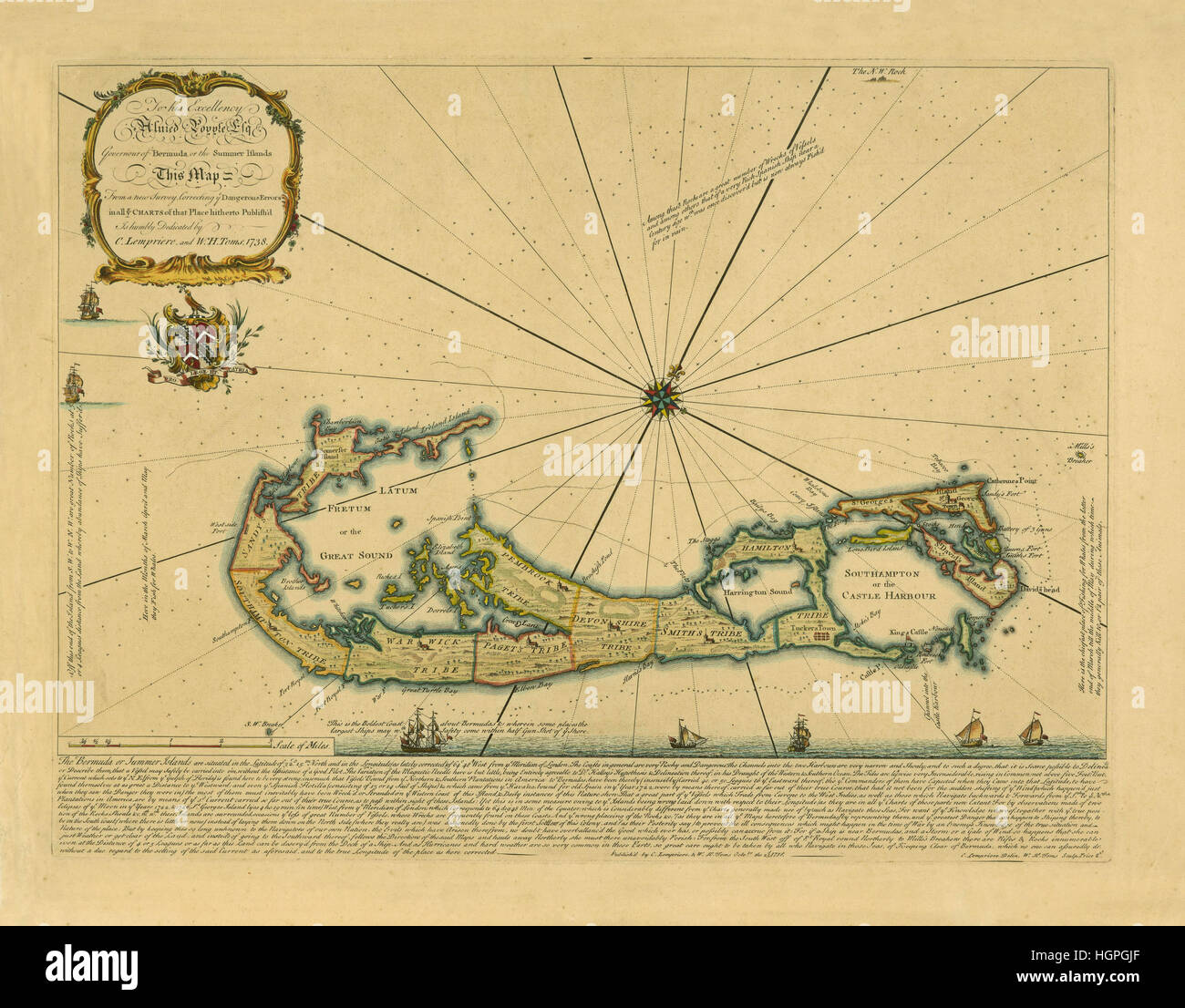 Map of bermuda 1732 hi-res stock photography and images - Alamy