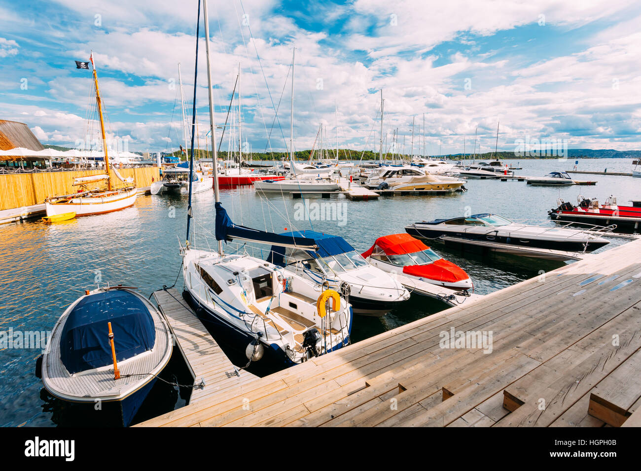 Beautiful yacht in pier oslo hi-res stock photography and images - Alamy