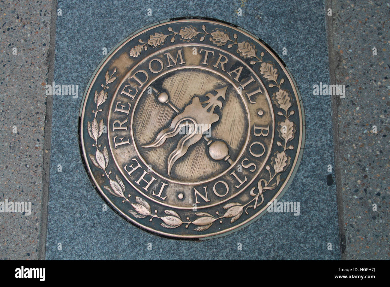 Boston freedom trail sidewalk marker hi-res stock photography and ...