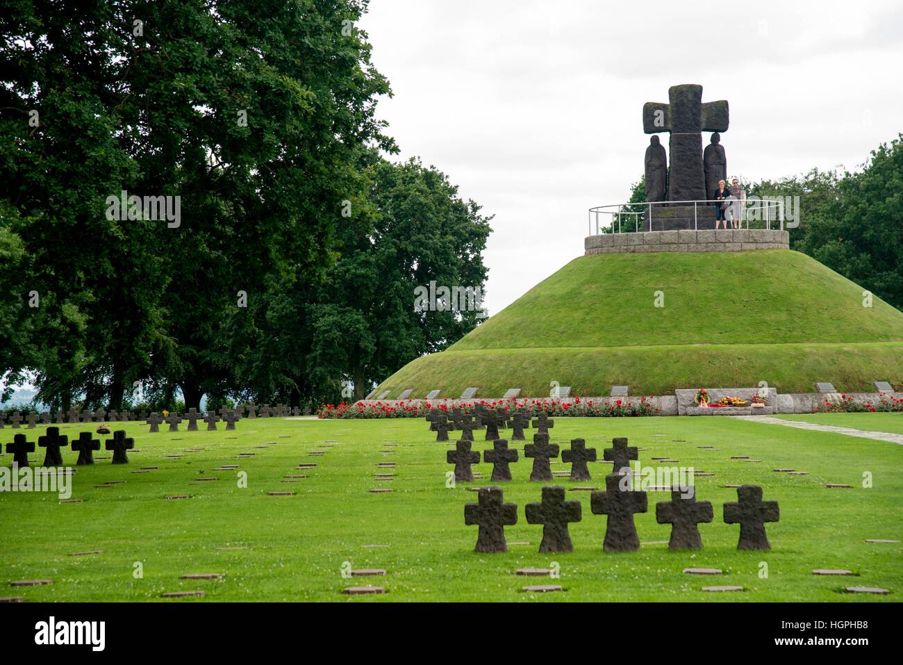 Gravestones and crosses in German cemetery in Normandy, France Stock ...