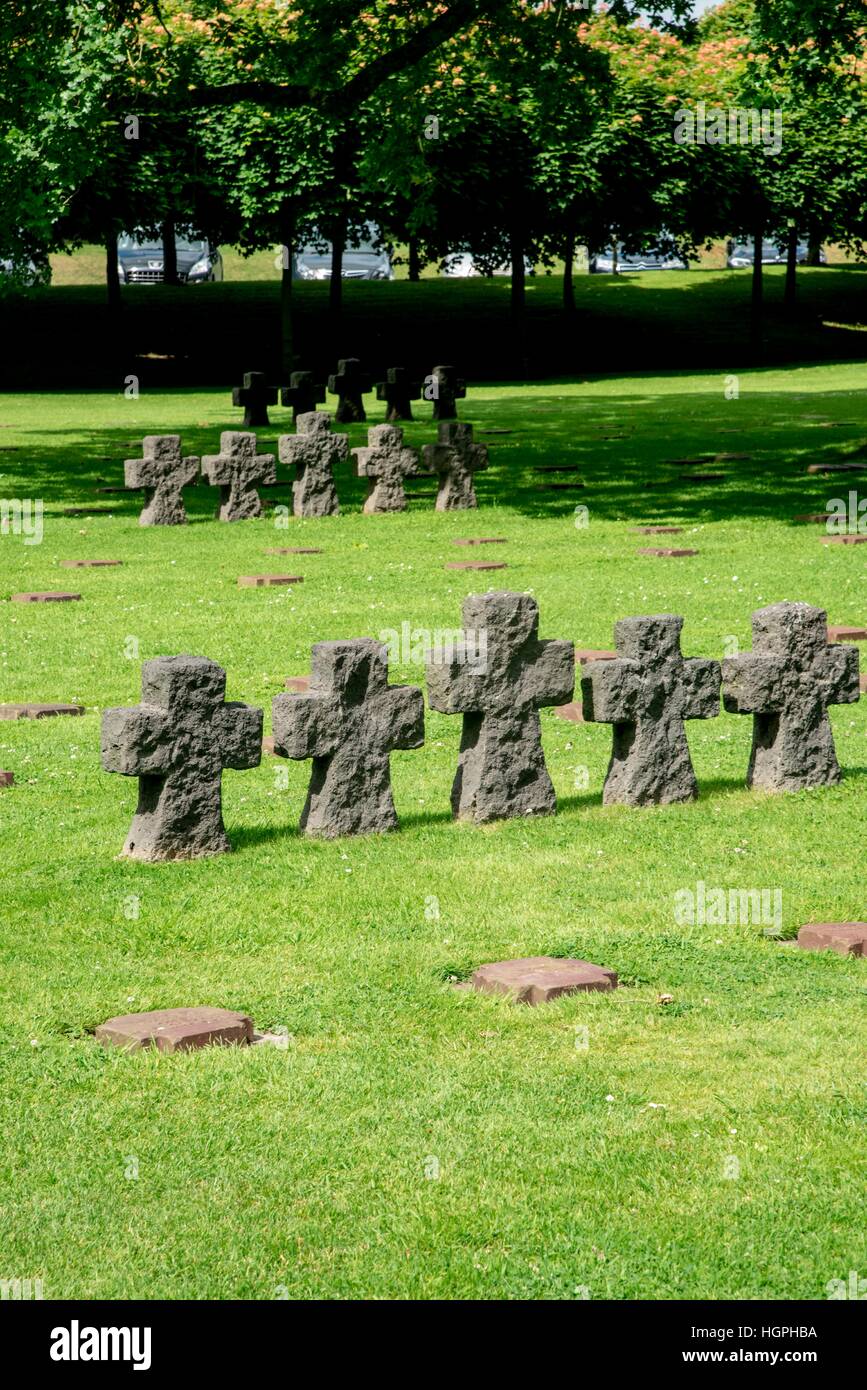 Gravestones in German cemetery in Normandy, France Stock Photo - Alamy