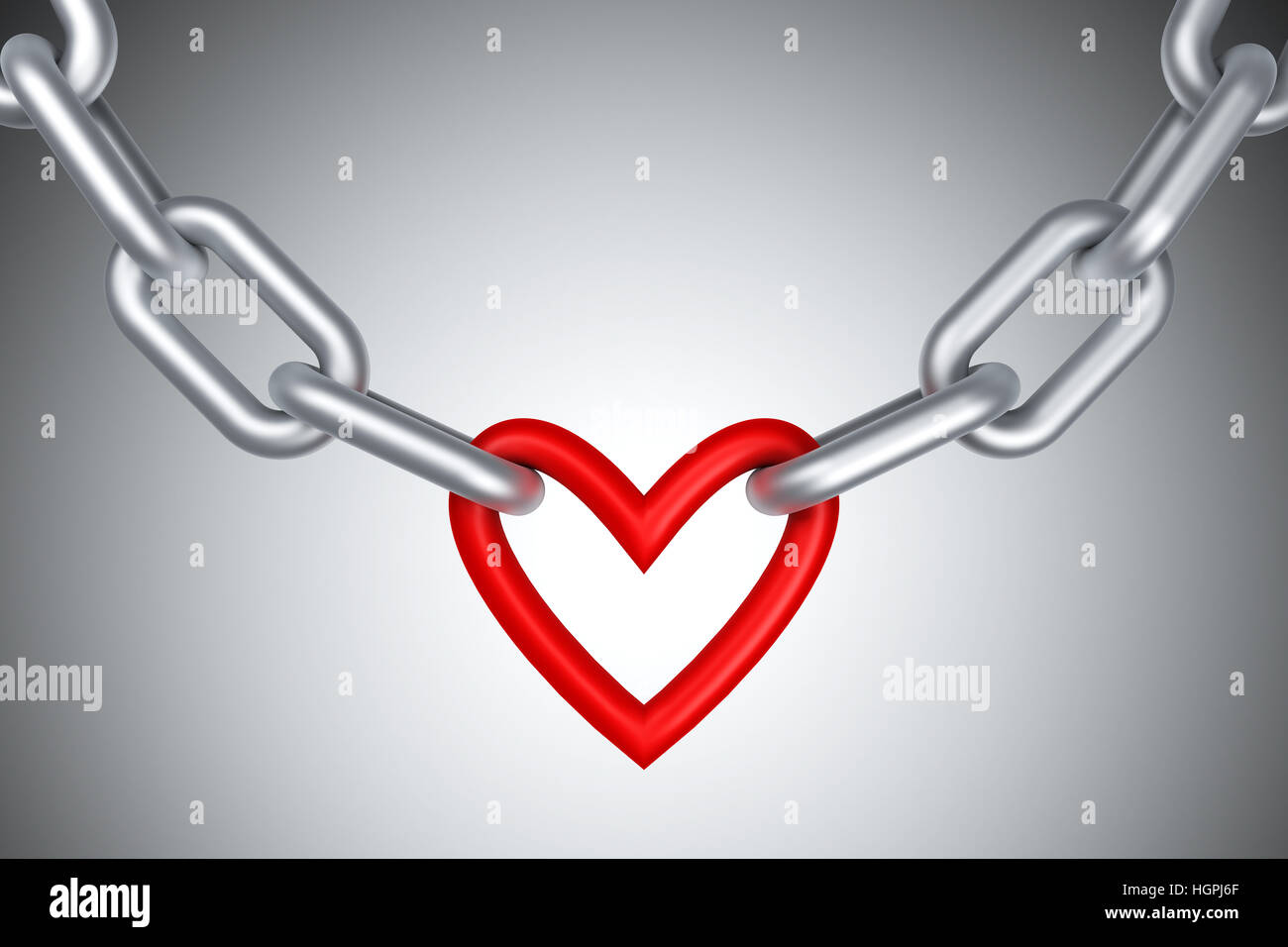 Chain with heart Stock Photo - Alamy