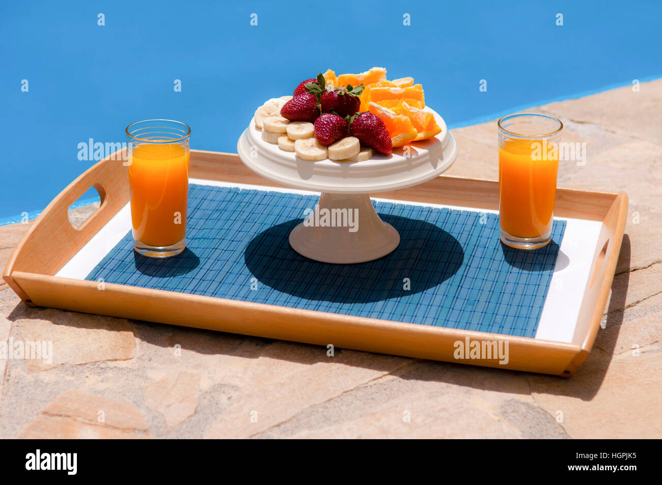 healthy breakfast in poolside Stock Photo - Alamy