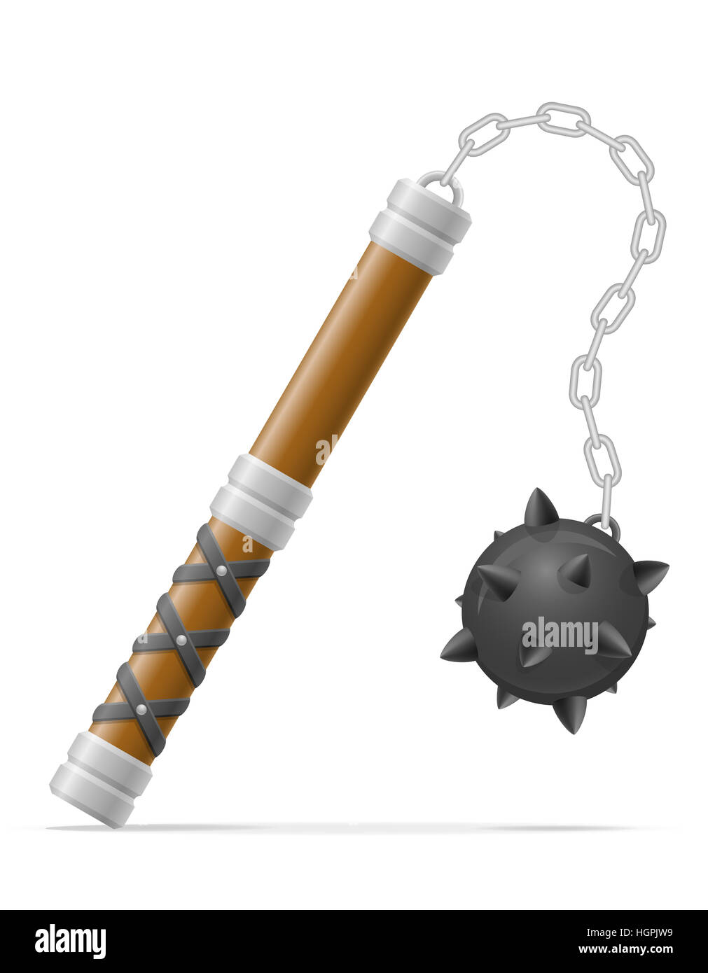 battle mace medieval stock illustration isolated on white background ...