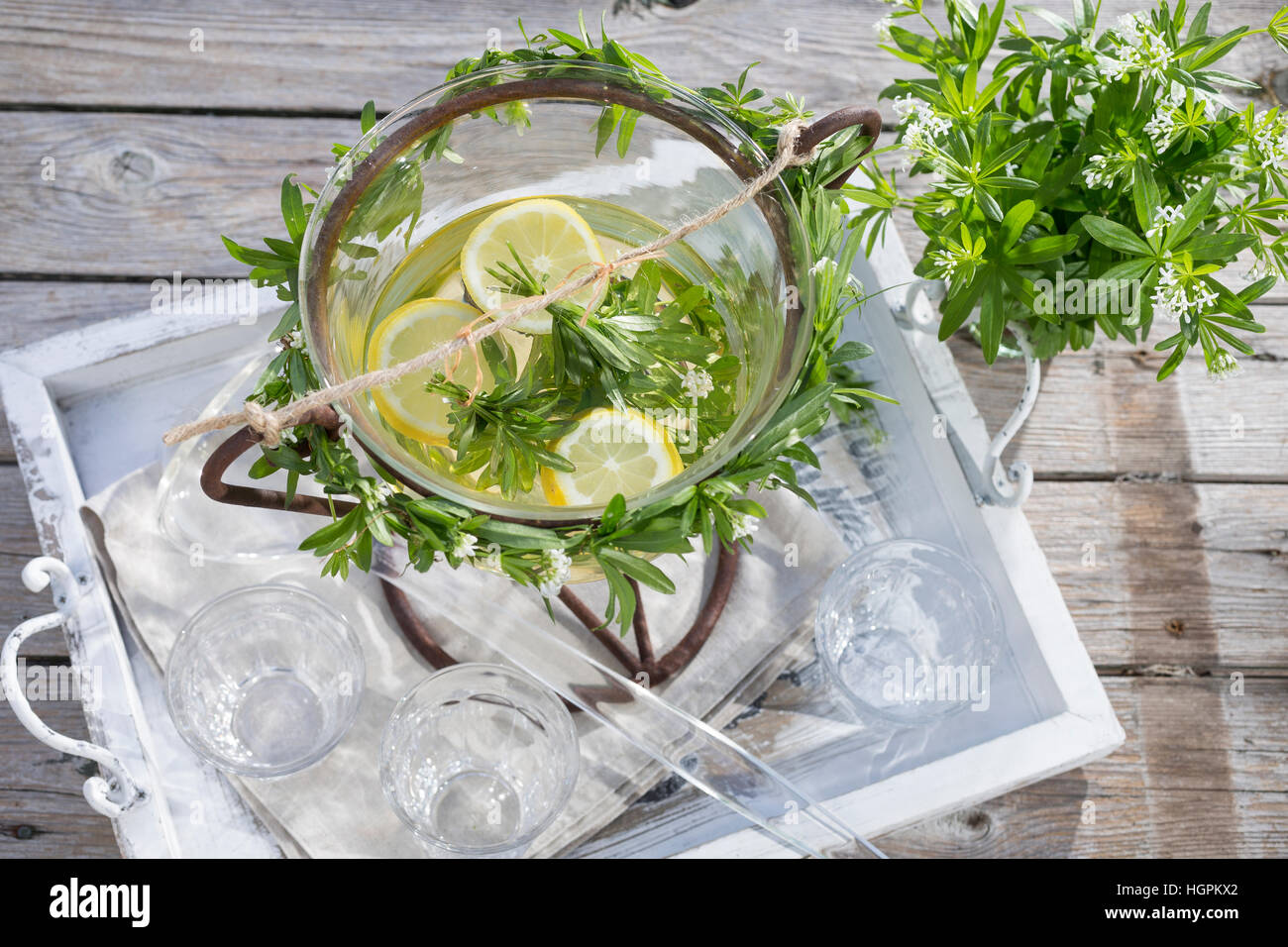 Waldmeister-Bowle, Waldmeisterbowle, Mai-Bowle, Maibowle, Maiwein ...