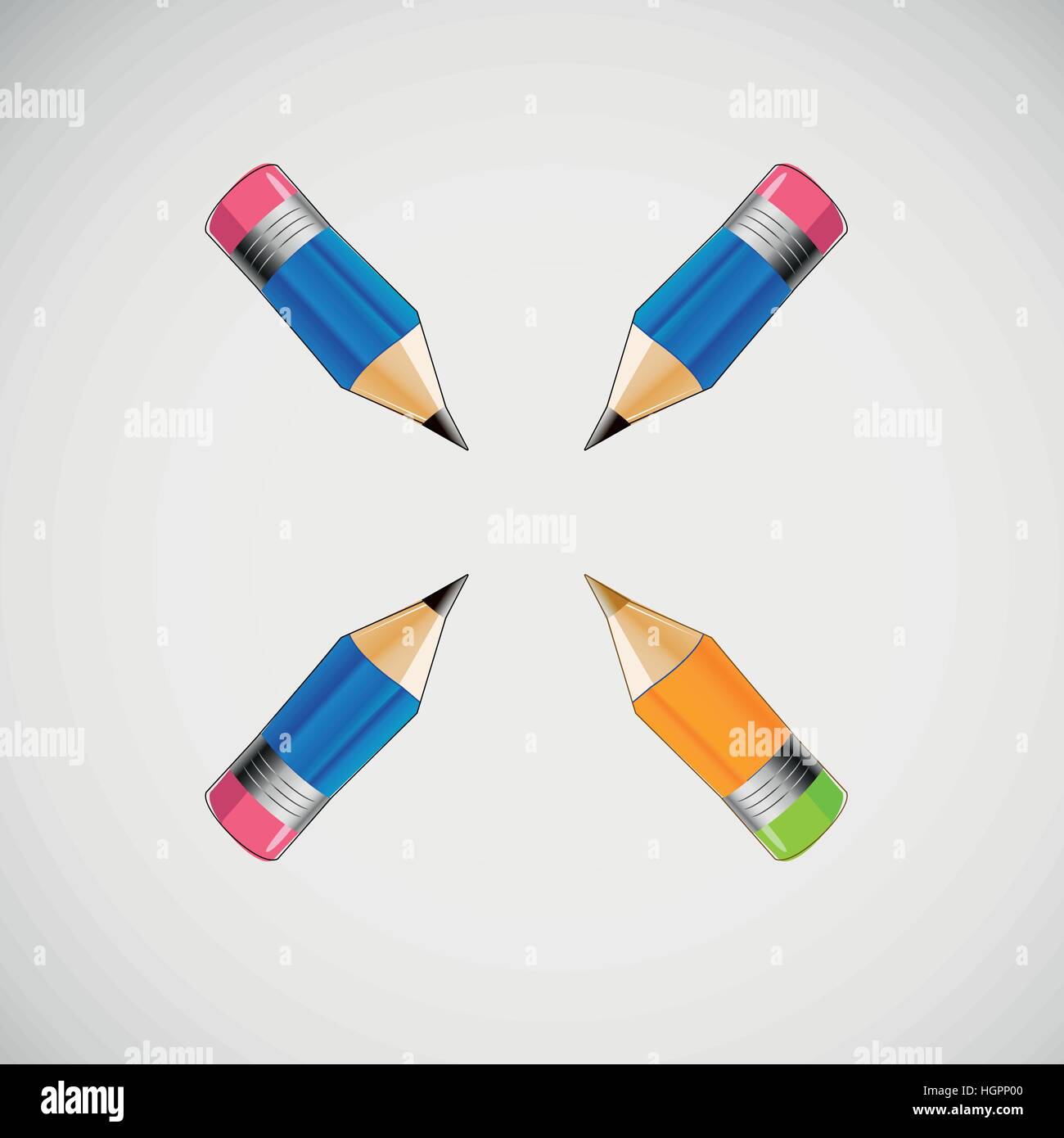 Set of four short pencils. Vector design Stock Vector Image & Art - Alamy