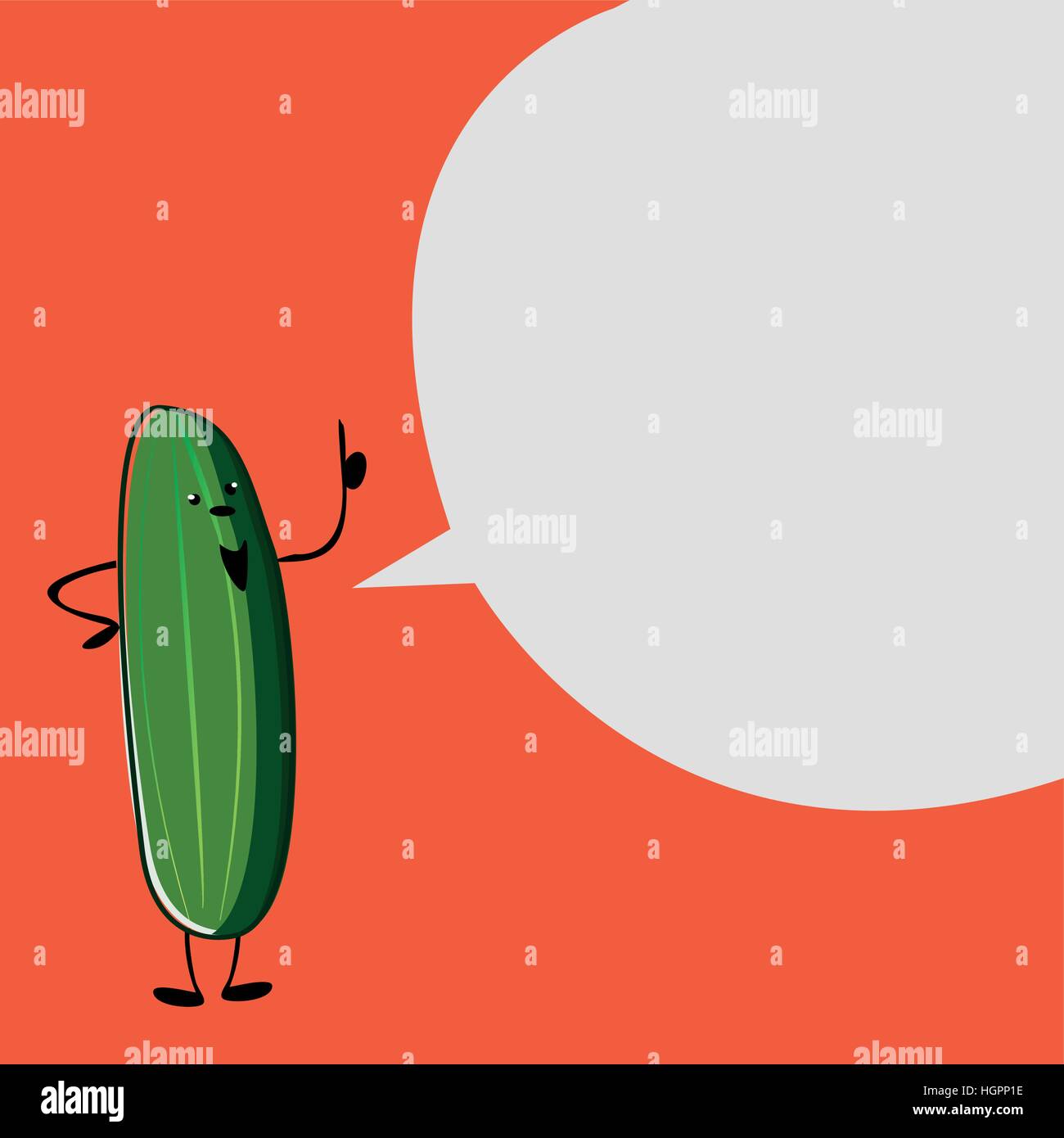 Vector green cucumber talking on a red background Stock Vector Image ...