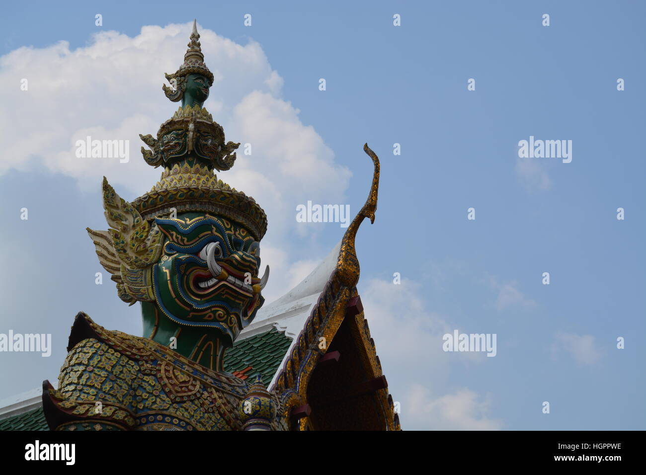 Buddhist Garuda statue in Bangkok temple Stock Photo - Alamy
