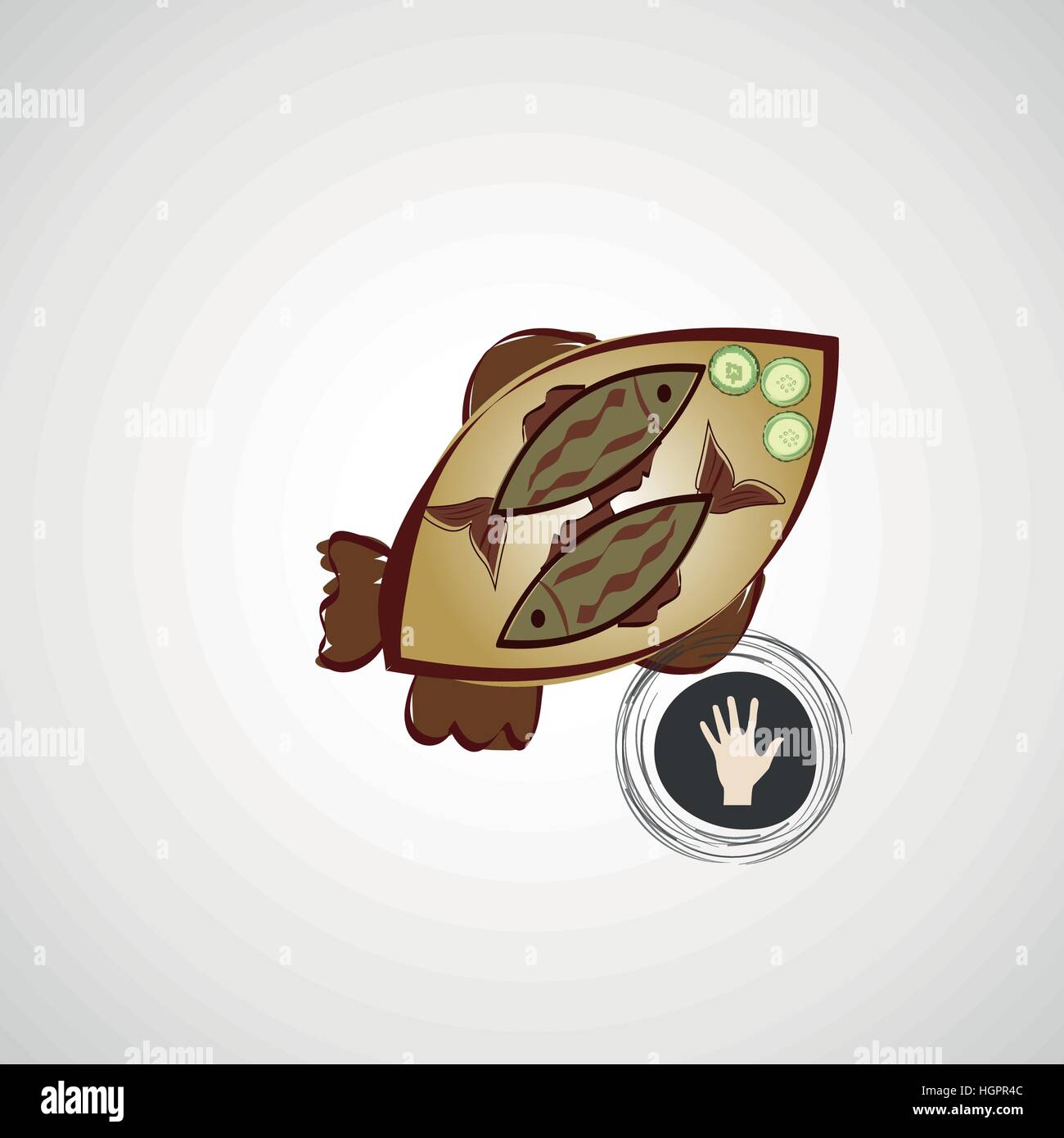 Fried salmon fish Stock Vector Images - Alamy