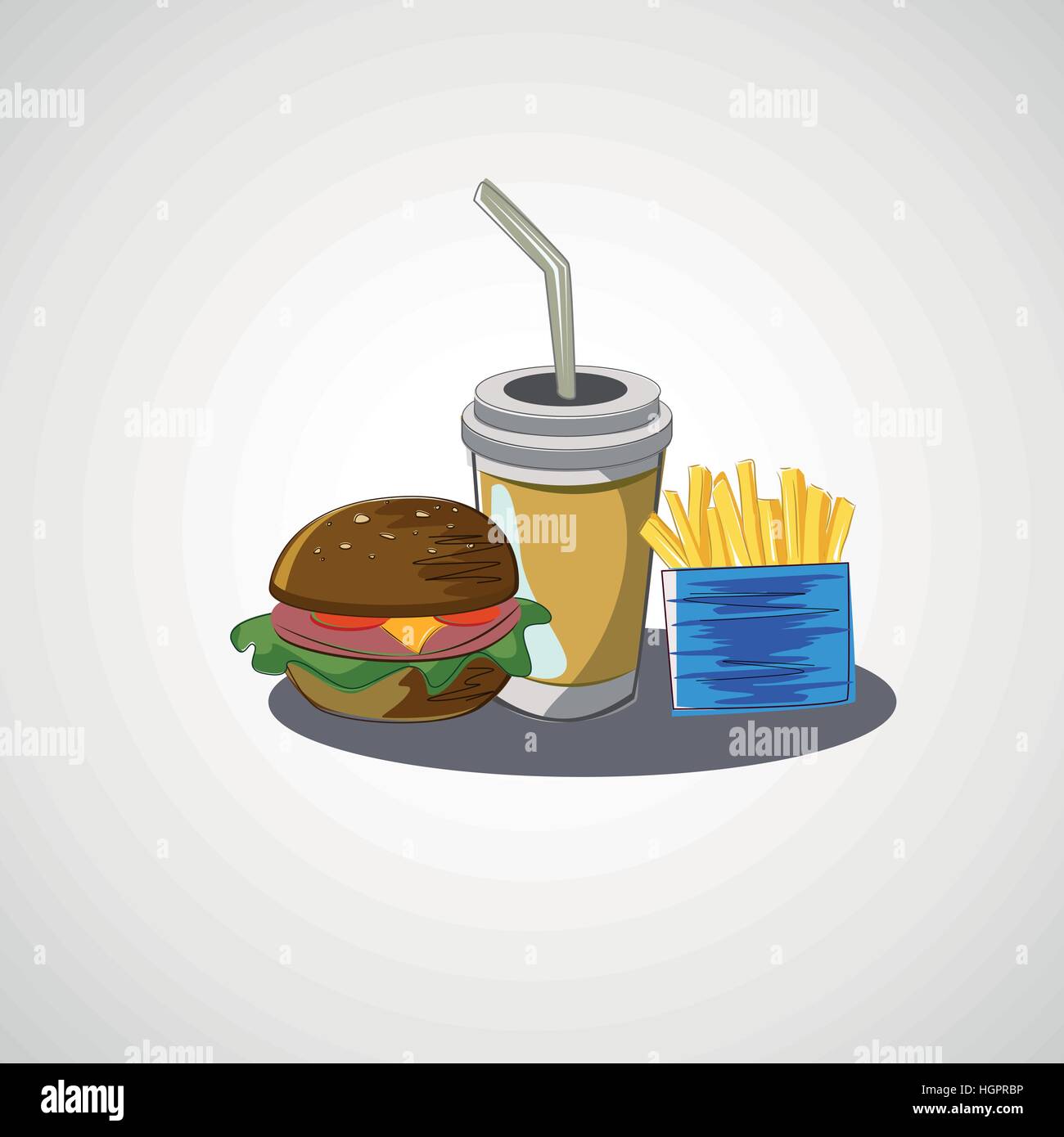 Vector set of fast food drink, burger, fries Stock Vector Image & Art ...